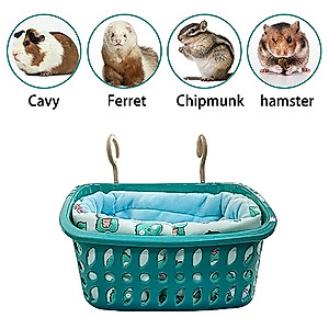 Rat Hammock for Cage Chew Proof，Guinea Pig Cage Accessories，Small Animal Removable Nest with Hanging Hammock Basket Bed Hideout for Ferret, Kitten, Squirrel, Chinchilla