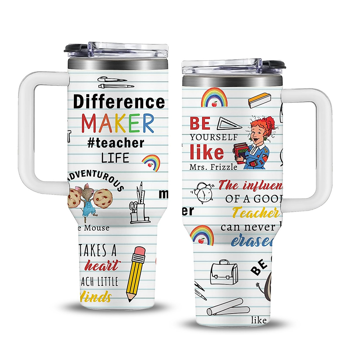 NIAXAUYT Teacher Appreciation Gifts - Birthday Gifts for Teachers Tumbler 40oz - Best Teachers Gift for Teacher Week, Graduation, Back to School, Christmas