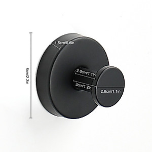 2 Pack Suction Cup Hooks for Wreaths on Glass Window Stainless Steel Shower Hooks Waterproof for Hanging Towels Loofah Robe Coat Mounting on Bathroom Glass Shower Door Mirror Tile Wall (Matte Black)