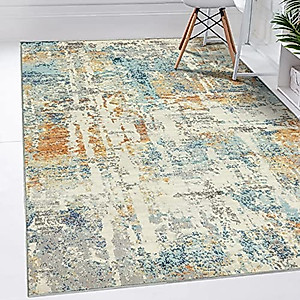 LUXE WEAVERS Artistic Distressed Multi 5x7 Abstract Area Rug, Stain Resistant Carpet