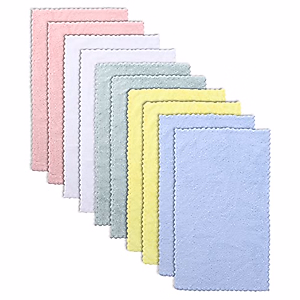 Lovely Care Super Absorbent 10 Pack Burp Cloths - Coral Fleece Gentle on Sensitive Skin for Face and Body, Plush - Milk Spit Up Rags - Burpy Cloth for Baby Boys and Girls - Unisex 17 x 10 Inch