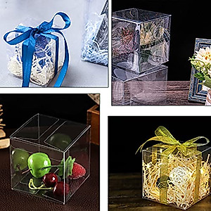 Oomcu 80 Pack Clear Plastic Favor Boxes,Transparent Macaron Cupcake Chocolate Candy Cookies Malt Balls Soap Gift Single Individual Packaging Boxes for Wedding Party Baby Shower Display(2" x 2" x 2")