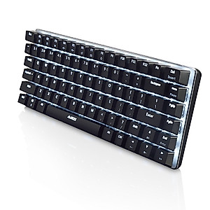 Qisan Gaming Keyboard Mechanical Wired Keyboard Blue Switch Backlight Keyboard 82-Keys Extreme Simple Design Black