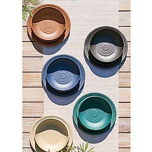 TarHong Planta Artisan Solids Low Bowl, Planta (Majority Plant Based with Melamine Binder), Shatterproof, Indoor/Outdoor Entertaining, Matte Birch, Set of 6