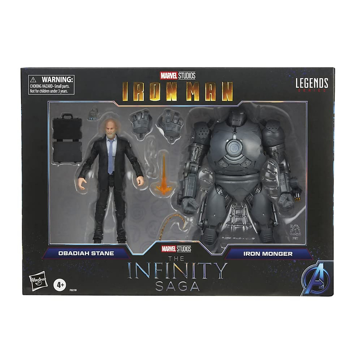 Marvel Hasbro Legends Series 6-inch Scale Action Figure Toy 2-Pack Obadiah Stane and Iron Monger Infinity Saga Characters, Premium Design, 2 Figures and 8 Accessories