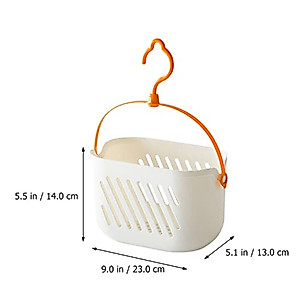 DOITOOL 2Pcs Hanging Shower Caddy Plastic Hanging Shower Caddy Baskets Portable Kitchen Organizer Storage Basket with Hook for Home White