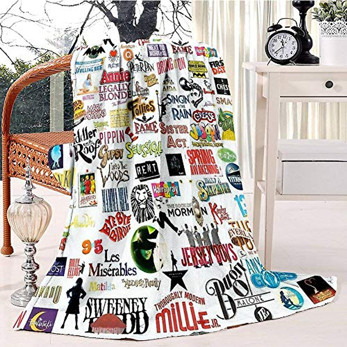 Musical Signal, Duvets, Books, Clothes etc Fleece Blanket Soft Plush Throw TV Blanket Bedding Flannel Throw Shawls and Wraps Lightweight for Bed Couch Chair Travel, 59"x78.7"