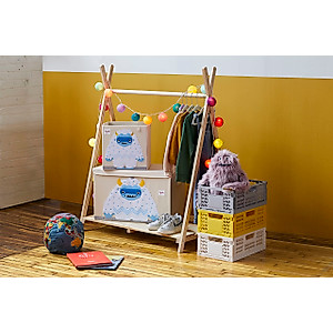 3 Sprouts Toy Storage Organizer: Toy Box Cube Organizer for Playroom, Nursery - Foldable Storage Bin - Yeti