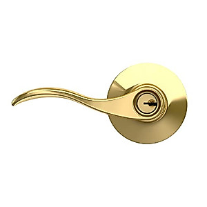 Schlage F51A ACC 505 Accent Door Lever, Keyed Entry Lock, Bright Brass
