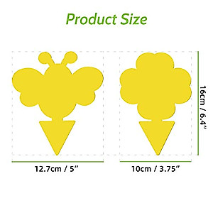 Kensizer 16pcs Yellow Sticky Traps for Gnats, Sticky Fruit Fly Fungus Gnat Trap Bug Traps Killer for White Flies, Aphids, Leaf Miners, Thrips Indoor Outdoor