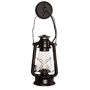 Rustic Lantern Wall Mounted Set - Large Black