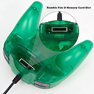 KIWITATA 2 Pack N64 Remote Controller, kiwitatá Retro N64 Wired 64-bit Mini Gamepad Upgraded Joystick Replacement for N64 Console (Clear Green)