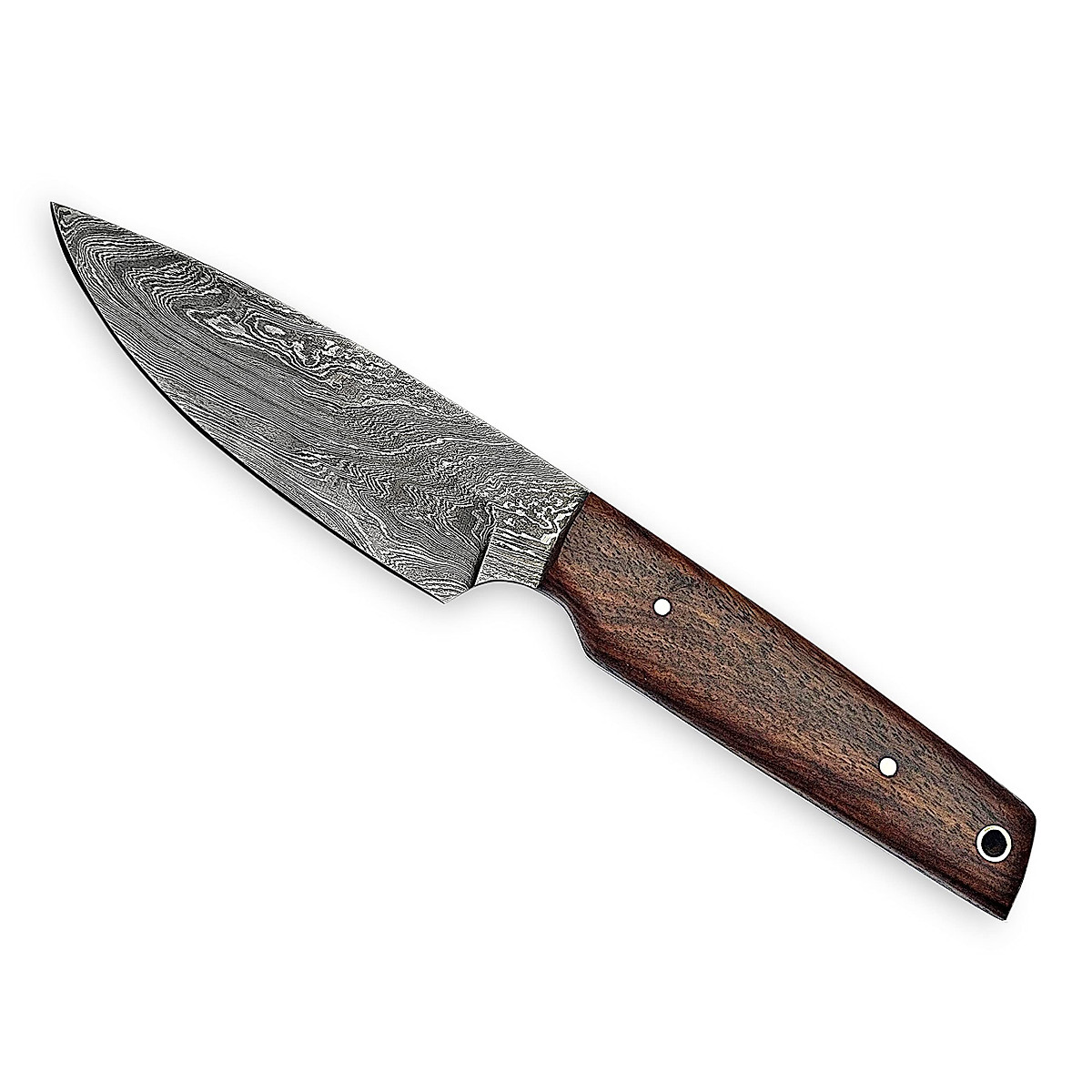 Handmade Full Tang Damascus Steel Fixed blade Knife, Hunting Knives Bushcraft knife- Skinning Knife-EDC With Rose Wood Handle and Real Leather Sheath