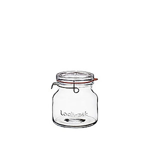 Luigi Bormioli Lock-Eat 3 Piece Jar Set 25.25 oz, 50.75 oz, 34 oz, Set of 3, Clear