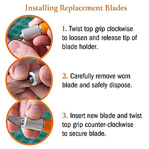 WA Portman Finger Tip Knife Set - Ergonomic Finger Blade Craft Knife Kit with 100#11 Replacement Blades - Precision Finger Knife with Craft Blades - Fingertip Blade & 100 Blades - Precision Knife Set