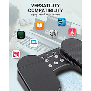 STRICH Wireless Page Turner Pedal for iPad, Rechargeable Music Page Turner Pedal, USB Silent Foot Pedal for Tablets Smartphones iPad Pro Multimedia Platforms PC, SPT-10