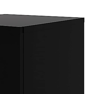 Tvilum 2 Drawer Bedroom Nightstand Nighstand, 15.75 in x 15.85 in x 16.65 in, Black