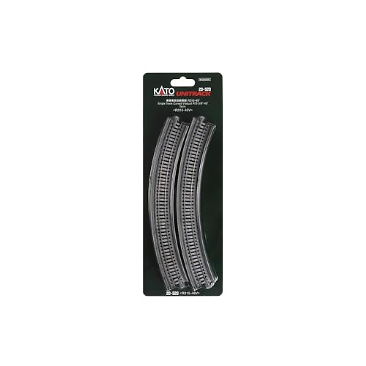 Kato USA Inc. N 315mm 12-3/8 Radius 45-Degree Viaduct 2 KAT20520 N Track
