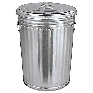 Selva Supreme Quality Stainless Steel Brush Pre-Galvanized Trash Can W/Round Lid, 20 Gallon - Durable Long Lasting Item | Strong Used to Store Garbage Daily Waster Bins Wastebasket Indoor Outdoor Use