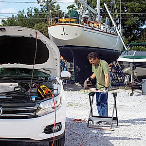 STANLEY PI500S Power Inverter 500W Car Converter: Dual AC Outlets, 3.1A USB Ports, 12V DC Adapter, Battery Clamps