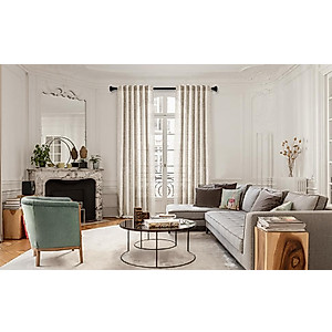 MEETBILY Curtains Panels for Back Tab Semi Sheer, Linen Textured Drapes Rod Pocket, Flax Curtains for Farmhouse/Bedroom/Living Room/Window (2-Pack, 50 x 108 inch, Light Coffee)