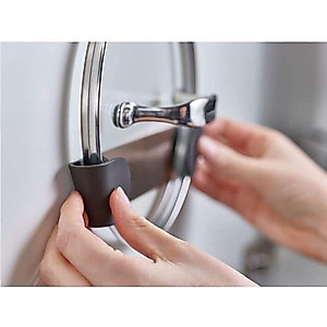 Komost Pan Lid Holder, Pot Lid Organizer for Cabinet Door, Pan Pot Cover Holder for Kitchen, Set of 4