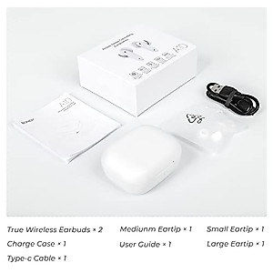 QEZEZA Wireless Earbuds, Active Noise Cancelling Earbuds Bluetooth Earbuds 5.2 with 4-Mics, Stereo in-Ear Headphones with Wireless Charging Case for iPhone, Android