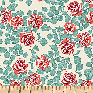 Art Gallery Fabrics Art Gallery Fusion Pruning Roses Woodlands Fabric, Green