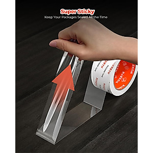 MUNBYN Packing Tape, Heavy Duty Shipping Tape with Total 360 Yards, 2.7mil, 1.88" *60 Yard(Per Rolls) Great for Shipping Packing Moving Mailing Office Storage, Clear Tape Refill for Dispenser