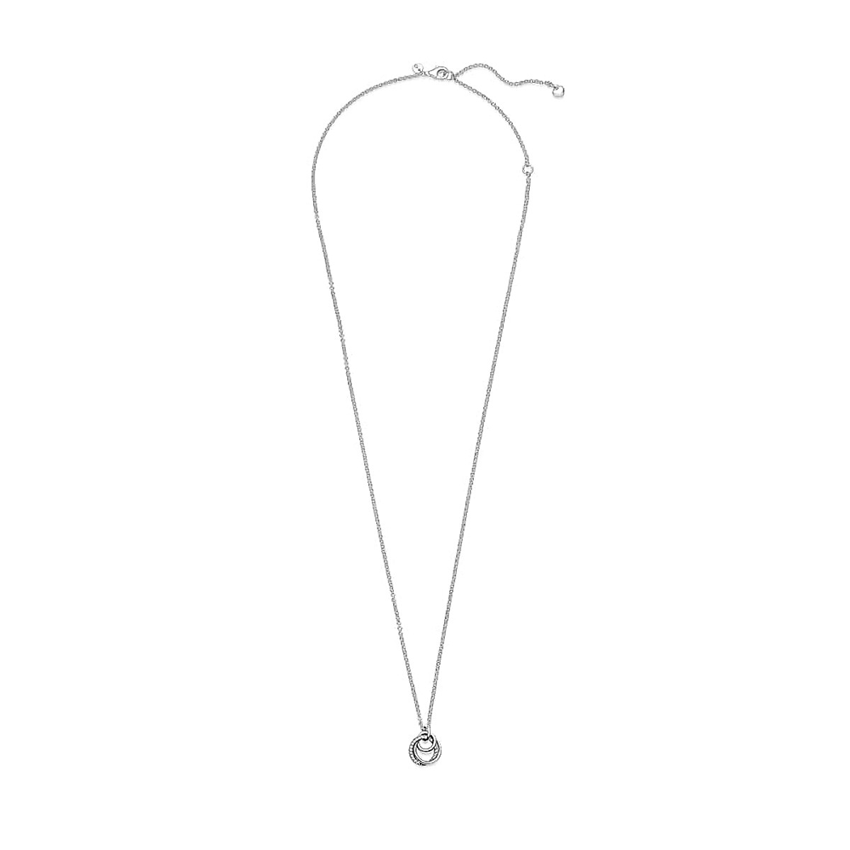 Pandora Family Always Encircled Pendant Necklace - Great Gift for Women - Adjustable Necklace with Lobster Clasp - Sterling Silver & Cubic Zirconia - 23.6", No Gift Box