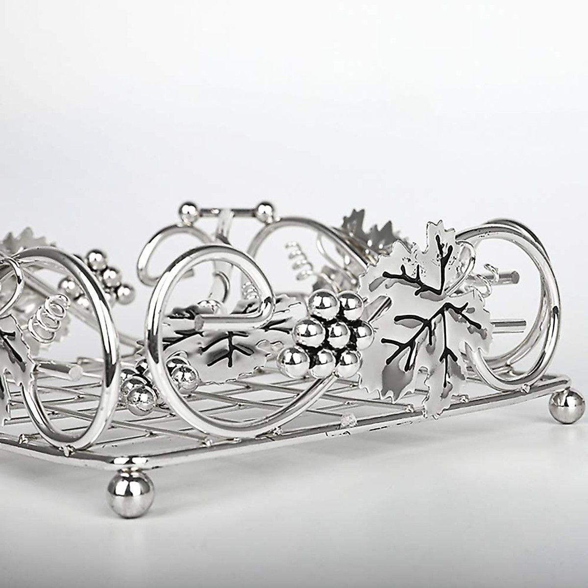 Flat Napkin Holder with Weighted Arm for Kitchen and Table, Heavy Duty Tissue Dispenser for Kitchen Dining Tabletop Restaurant Picnic Indoor Outdoor (Silver)