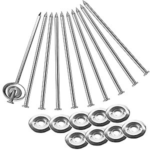 10 Sets Patio Rug Stakes 6 Inches Outdoor Rug Stakes Stainless Steel RV Mat Stakes Rug Spikes Patio Ground Stakes for Garden Camp Rug Outside Mat Carpet Tent