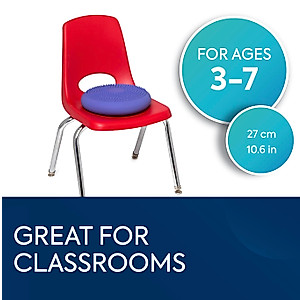 BouncyBand Wiggle Seat, Purple, 1-Pack – Small 10.75” D x 2.5” H Wobble Cushion for Kids Aged 3-7 – Sensory Tool Promotes Active Learning & Improves Productivity – Includes Pump for Easy-Inflation