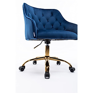 FIVESHOW Swivel Shell Chair for Living Room/Bed Room, Modern Leisure Office Chair,Height Adjustable (Navy)