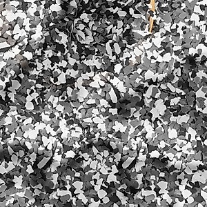 12.4 lb Decorative Color Chips Garage Floor Coating Garage Floor Paint Epoxy Flakes Paint Chips Concrete Floor Coatings for Garage Wall Interior and Exterior House Paint (Black, White, Gray)