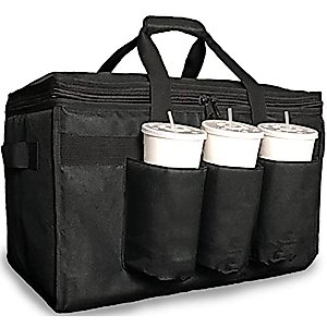 FRESHIE Insulated Food Delivery Bag with Cup Holders/Drink Carriers Premium XXL, Great for Beverages, Grocery, Pizza, Commercial Quality Hot and Cold (XL Pro)