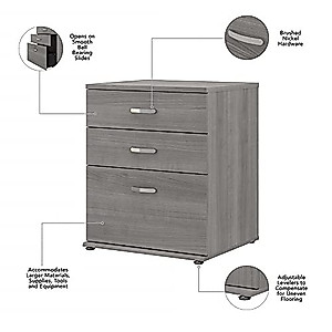 Bush Business Furniture Universal Floor Storage Cabinet with Drawers, Platinum Gray