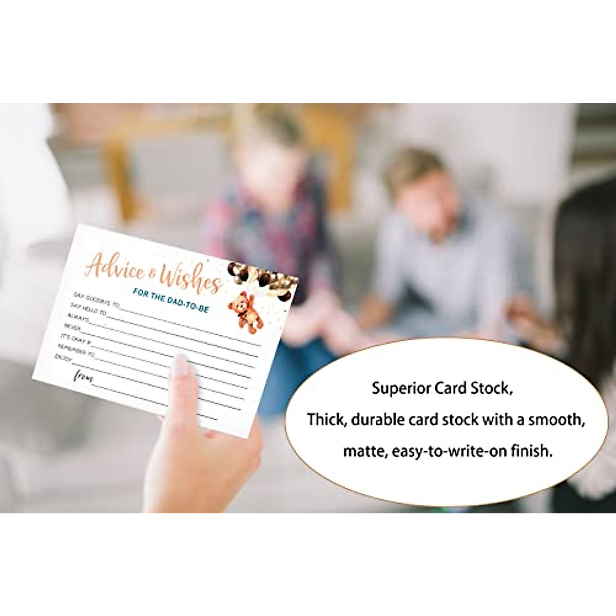 Little Bear Advice And Wishes Cards For The Dad-To-Be, Baby Advice Cards For New Dad, Baby Shower Party Game,Decorations Party Supply，25 Cards(bb012-JYK 004)