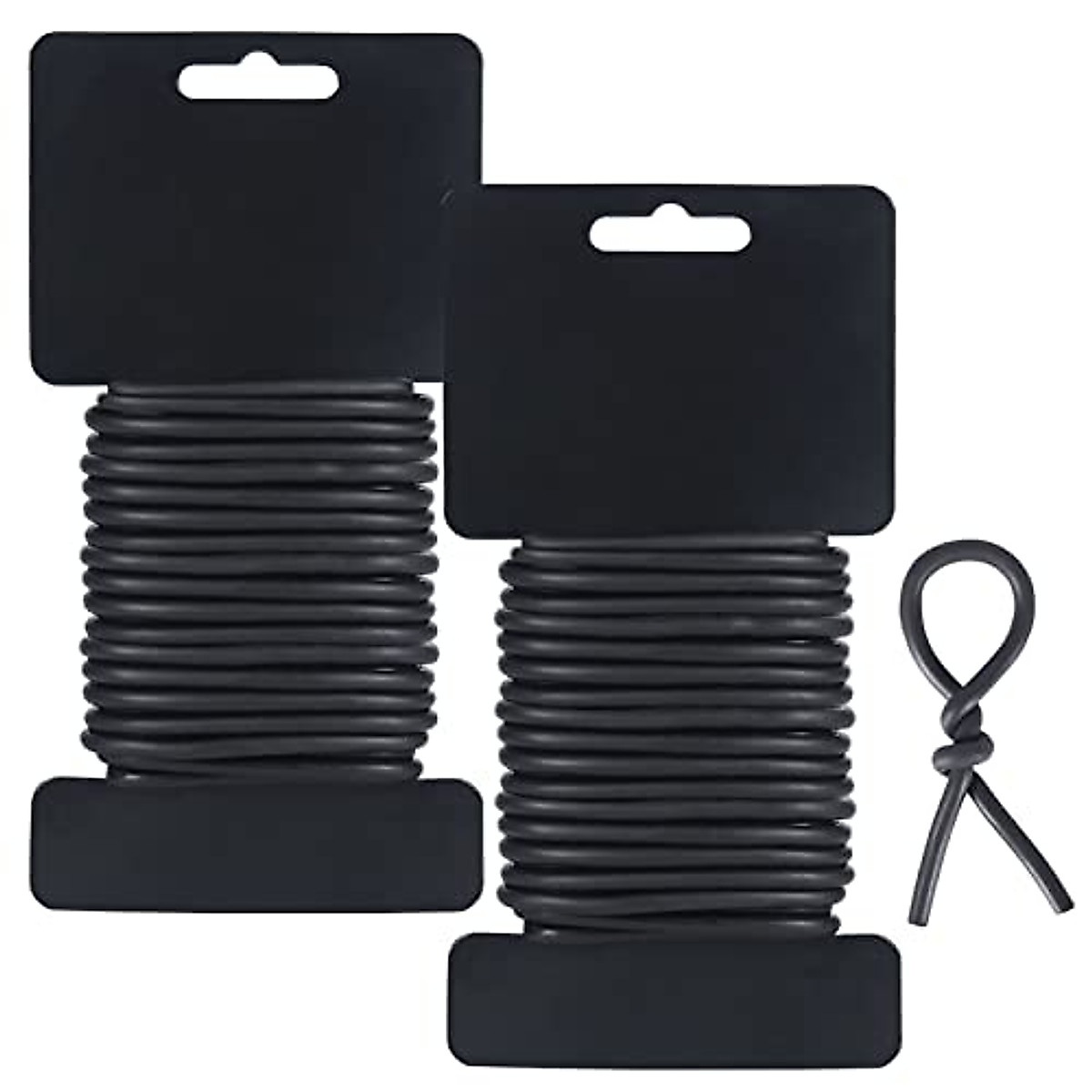 Tenn Well 5mm Plant Wire Ties, 32 Feet Soft Garden Wires Vine Training Wires for Tomato Plants, Climbing Roses and Cucumbers (2PCS X 16 Feet, Black)