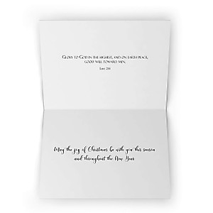 JBH Creations Religious Nativity Christmas Card with Scripture - Pack of 24
