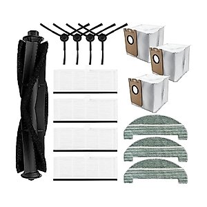 vrbuydhi Main Side Brush, Filter, Dust Bag and Mop Cloth,Compatible for Ihome Autovac Nova IHRV6-BLK Vacuum Cleaner Accessories,
