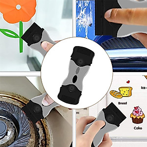 Scraper Tool Set 2 Pack Double Edge Multi-Purpose Scraper Cleaning Tool with 20Pcs Replacement Part Plastic Paint Glass Scraper for Removing Windows Stickers Labels