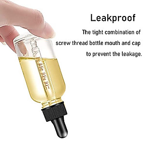 Bumobum Dropper Bottle 1 oz, Clear Glass Eye Dropper Bottles for Essential Oils with Labels and Funnel, 3 pack Tincture Bottle 30 ml with Measured Dropper