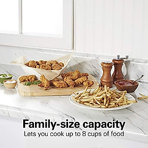 Hamilton Beach 35032 Professional Style Electric Deep Fryer, Frying Basket with Hooks, 1500 Watts, 3 Ltrs New for 2021, Stainless Steel