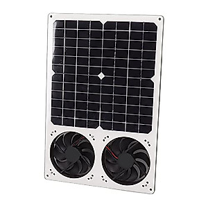Solar Panel Fan Kit Household Greenhouse Rv Exhaust Fan Pet Portable Chicken Coops Single Crystal 40W Vent Sheds for Double Fan Waterproof 6 Inches Dual Solar Panels