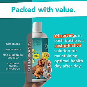 Wild Nordic Salmon Oil for Dogs & Cats, 96 Servings, Pure Omega-3 Fish Oil Liquid, Dry Itchy Skin Relief, Allergy Support, Hip & Joint - EPA & DHA - 3rd Party Tested