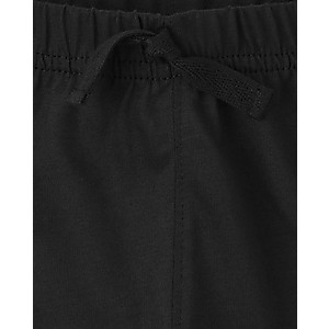 The Children's Place baby girls The Children's Place Unisex Basic Everyday, 100% Cotton, Shorts Casual Pants, Black/Classic Red/Mellow Aqua/Tidal - 4 Pack, 3-6 Months US