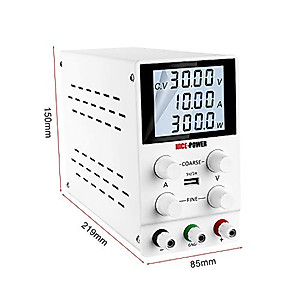 NICE-POWER Adjustable DC Lab Bench Power Supply Variable 4Digital Display Adjustable Regulated Switching Lab Bench Power Supply (30V/10A)