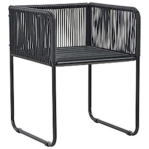 WFAUIBR Dining Set 7 Piece Patio， Patio Furniture Set ，Lawn Chairs Set ，The Patio Set is Perfect for a Small Backyard or Balcony, and Serves as a Relaxing Place to Enjoy time Outdoors，Black/B