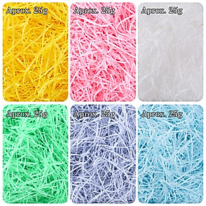 FUSHENMU Easter Grass Craft Shredded Tissue Raffia Paper Grass Shred Paper for Easter Basket Filler Gift Wrapping Supply